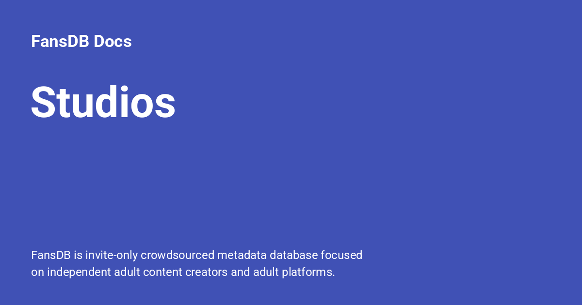 Studios - FansDB Docs